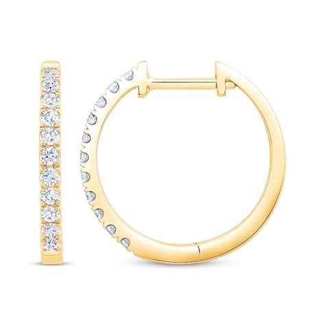 Diamond Hoop Earrings 14 Ct Tw 10k Yellow Gold Kay