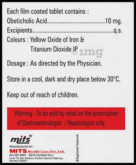 10 Mg Obedec Obeticolic Acid Tablets At ₹ 470 Strip Obeticholic Acid Tablets In Indore Id