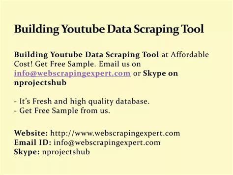Ppt Building Youtube Data Scraping Tool Powerpoint Presentation Free