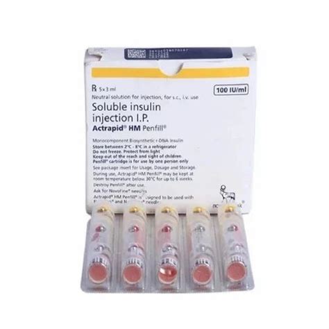 Soluble Insulin Injection I P 100 Iuml 3 Ml At ₹ 1480piece In