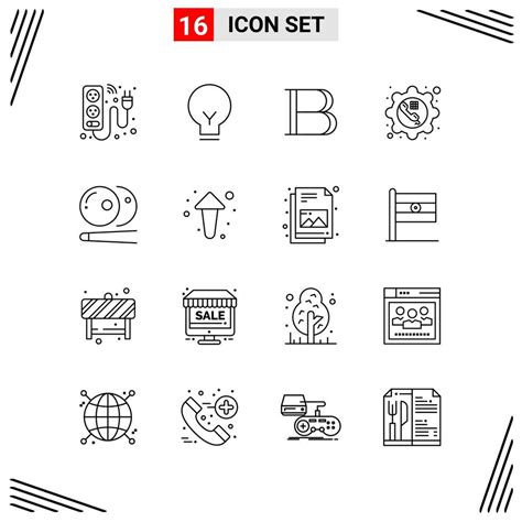 16 Icons Line Style Grid Based Creative Outline Symbols For Website Design Simple Line Icon