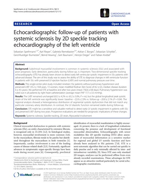 Pdf Echocardiographic Follow Up Of Patients With Systemic Sclerosis