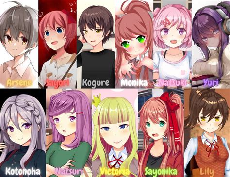 Members Of The Doki Doki Literature Club By Lupinmk On Deviantart