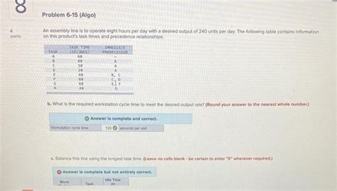 solved oc problem 6 15 algo an assembly line is to operate