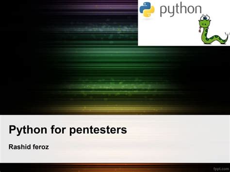 Python For Pentesters Ppt