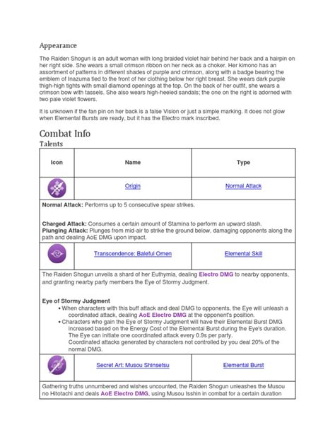Raiden Talent Guide Pdf Clothing