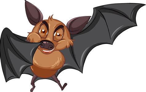 Brown Bat Cartoon Character On White Background 6351649 Vector Art At