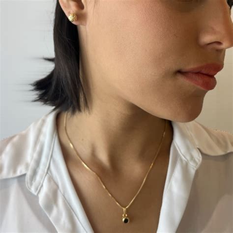 Conjunto De Corrente Pingente E Brinco Banho De Ouro 18k