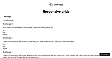 Responsive Grids Challenge Forked Codesandbox