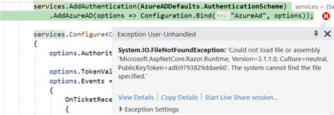 updating microsoft aspnetcore authentication azuread ui to v3 1 1