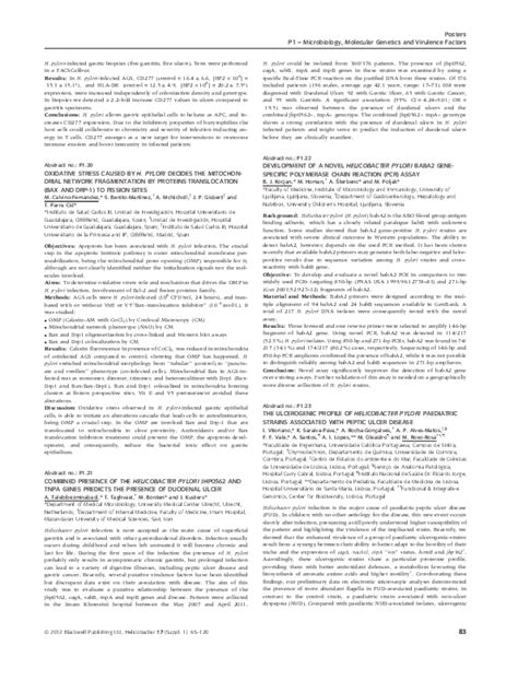 Pdf The Ulcerogenic Profile Of Helicobacter Pylori Paediatric Strains