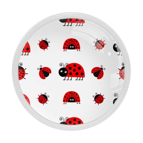 4 Pcs Ladybug Ladybird Knobs For Kitchen Cabinet Cupboard Dresser