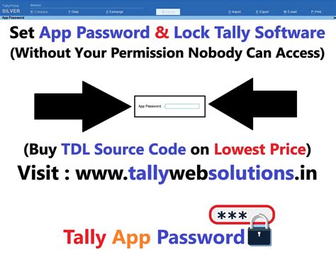 Tdl Source Code Of Set Tally App Password And Lock Tally Software