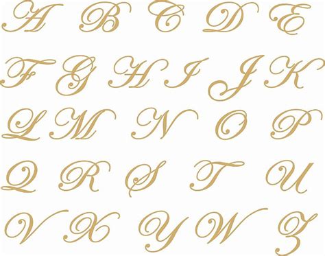 Letras 3cm Manuscrita Em Ouro Avulsas Decalque Para Porcelana