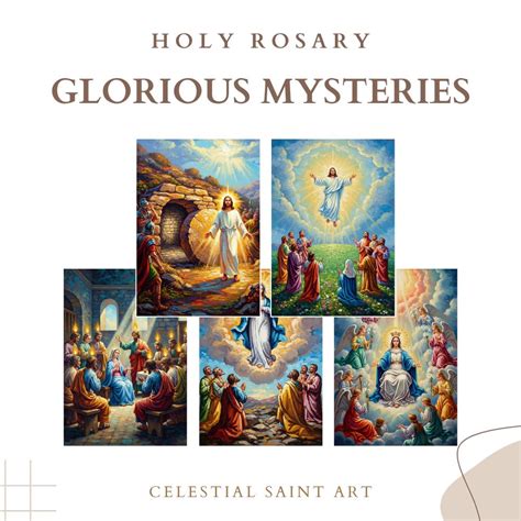 Glorious Mysteries Of The Rosary Digital Print Set High Resolution