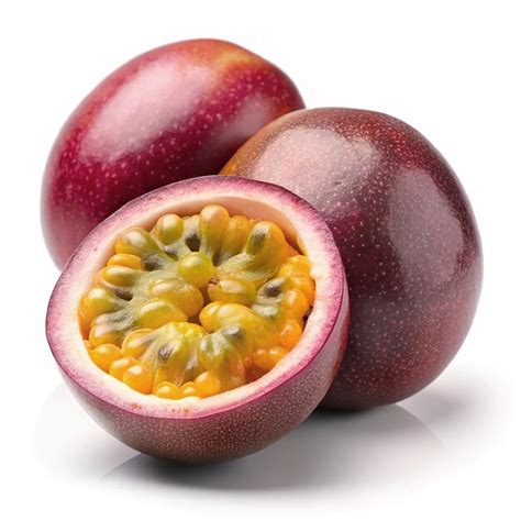 Passionfruit White Background Premium Ai Generated Image