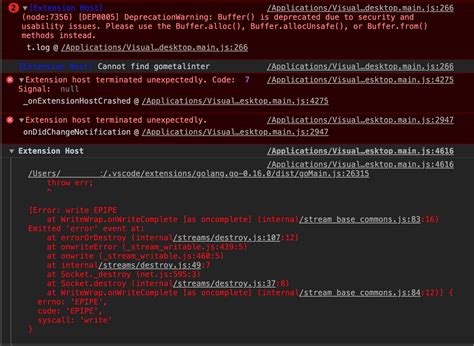 Extension Host Terminated Unexpectedly Macos Catalina Go Extension · Issue 104025 · Microsoft