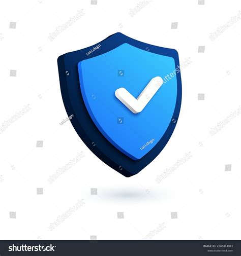 Technology Security Shield Logo 3d Vector Stock Vector Royalty Free