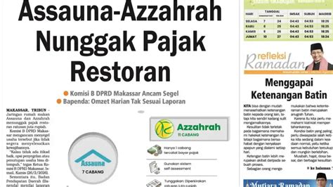 Assauna Azzahra Nunggak Pajak Restoran
