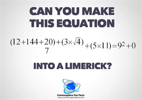 A Limerick For Mathematicians Commonplace Fun Facts