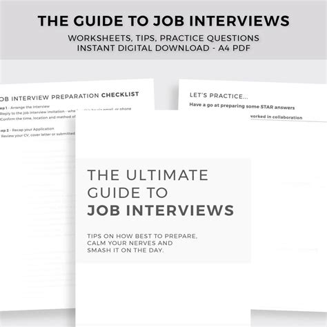 Job Interview Preparation Guide Instant Digital Download Practice