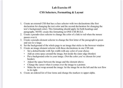 Solved Create An External CSS That Has A Class Selector Chegg
