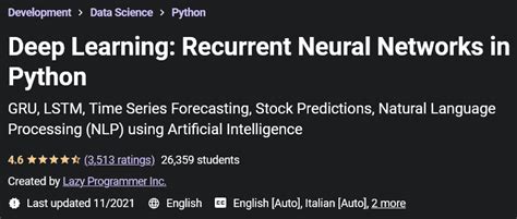 深度学习：python 中的递归神经网络 Deep Learning Recurrent Neural Networks In