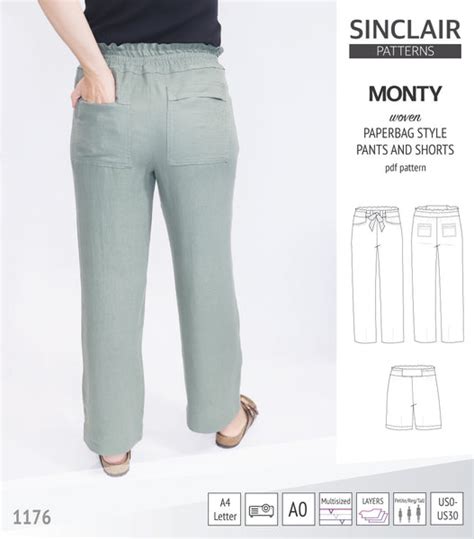 Monty Paperbag Waistline Woven Shorts And Pants With Ties Pdf Sewing