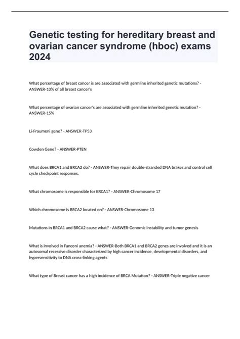 Genetic Testing For Hereditary Breast And Ovarian Cancer Syndrome Hboc Exams 2024 Genetic
