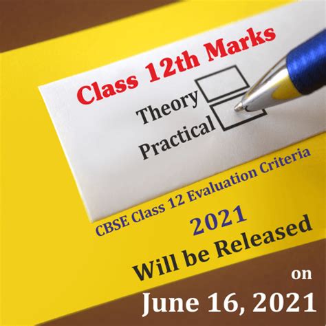 Cbse Class 12 Evaluation Criteria Will Be Released On June 16 2021