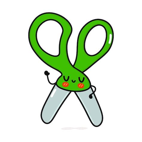 Premium Vector Cute Funny Scissors Character