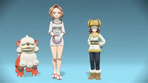Pokemon Legends Arceus Photo With Palina And Growlithe Pokemon