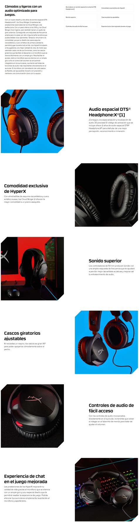 Audífonos Gamer Hyperx Cloud Stinger 2 Over Ear Jack 35mm Dts