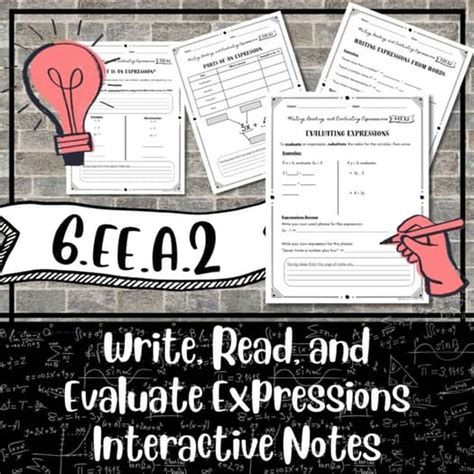 Algebraic Expressions Notes Write Read And Evaluate Expressions Guided Math W