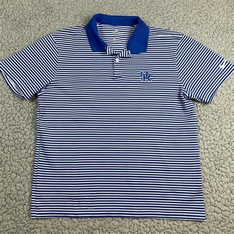 University Of Kentucky Nike Dri Fit Polo Shirt Mens Medium Blue Striped