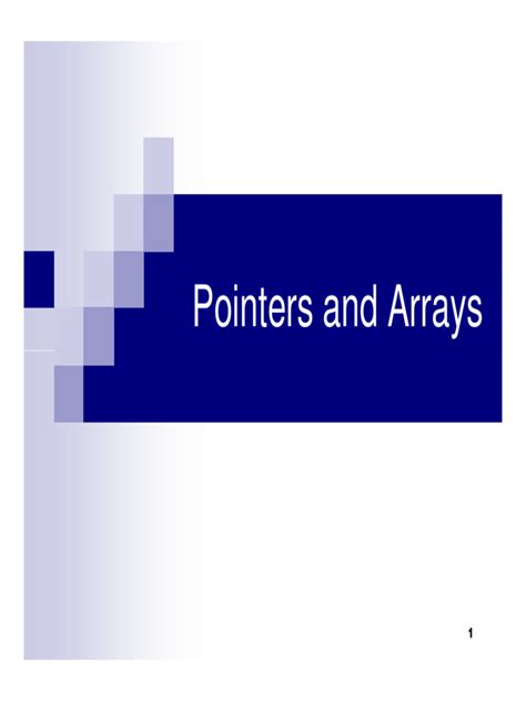 Understanding Pointers And Arrays In C Pdf Pointer Computer