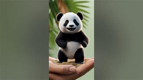 باندا صغيرة على كف يد بشرية لحظة لطيفة وساحرة🐼👋 🌿 قصصأطفال
