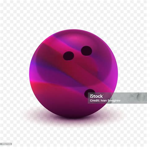 벡터 일러스트 레이 션 현실적인 3d 스트라이프 핑크 볼링 공입니다 투명 한 체크 무늬 배경에 고립 디자인 요소입니다 Eps10 3차원 형태에 대한 스톡 벡터 아트 및 기타