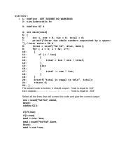 IPC144 EX2 Debug Docx QUESTION 1 1 1 Define CRT SECURE NO WARNINGS 2 Include Stdio H 3