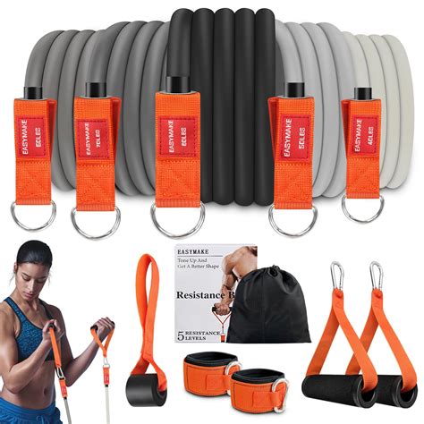 Easymake Resistance Bands 300 Lbs Heavy Exercise Bands With Handles