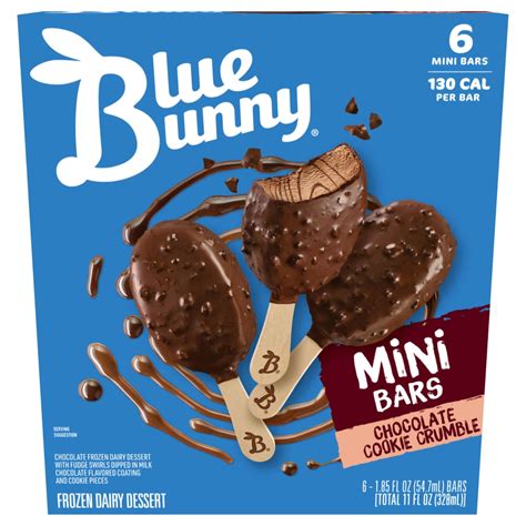 Blue Bunny® Chocolate Cookie Crumble Mini Ice Cream Bars 6 Ct 1 85
