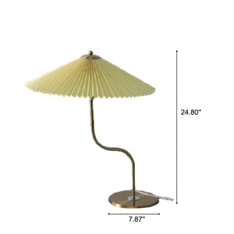 Retro Pleated Umbrella Shaped 1 Light Decorative Table Lamp Bulbsquare