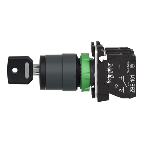 Xb5ag33 Key Switch Selector Plastic Black Ø22 Key N°455 3 Positions Stay Put 2 No