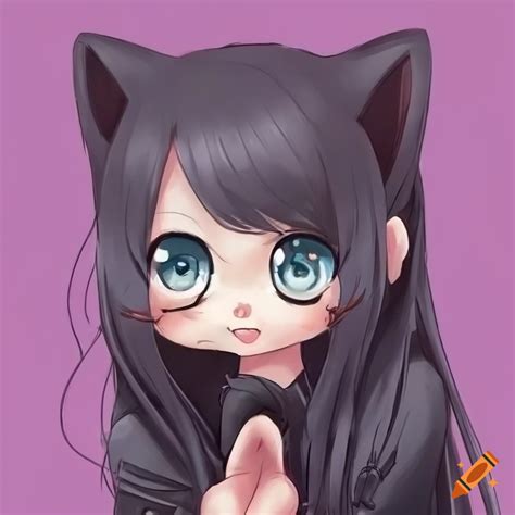 Chibi Neko Girl Drawing