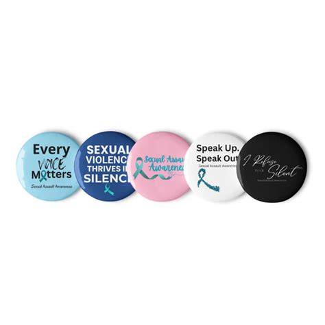 Sexual Assault Awareness Set Of 5 Pin Buttons The Awareness Store