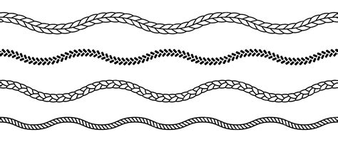 Premium Vector Set Of Rope Waves Repeating Hemp Cord Stripes