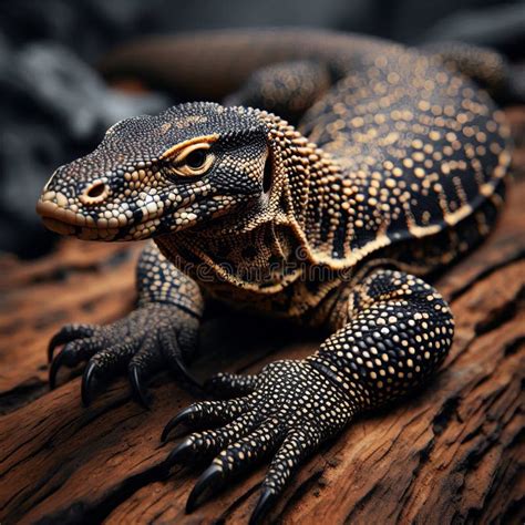Komodo Dragon Scales Styled Into A Speckled Pattern Photo V Stock