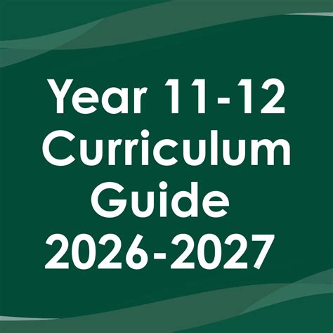 2026 Senior Subject Selection Information