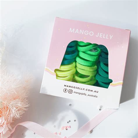 Mango Jelly Metal Free Hair Ties 3cm Green 36p Three Pack