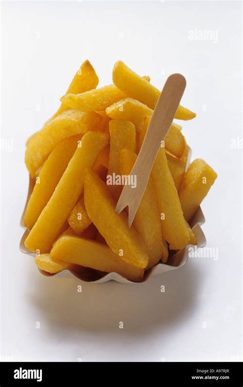 Thick Cut Fries With Wooden Fork FoodCollection Stock Photo Alamy